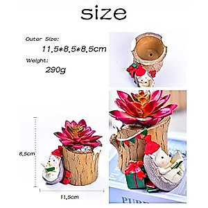 Creative potted plants with drainer garden pots resin succulent potted bonsai cartoon home desk mini ornaments Light-Yellow