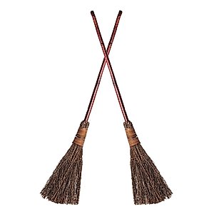 Cinnamon Scented Broom with Bamboo Handle (2-Pack) - 36" Heather Broom - Holiday Decor