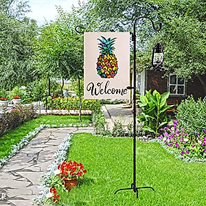 53 inch Garden Flag Pole with Flag with Anti-Wind Clip for Flag Heavy Duty Garden Flag Stand (1 PC, 53 INCH)…