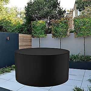 ZHANGY Patio Furniture Cover 24x24 in, Waterproof Patio Table Covers, Garden Furniture Covers Round, 420D Waterproof DustProof Outdoor Large Round Table and Chairs Furniture Set Covers