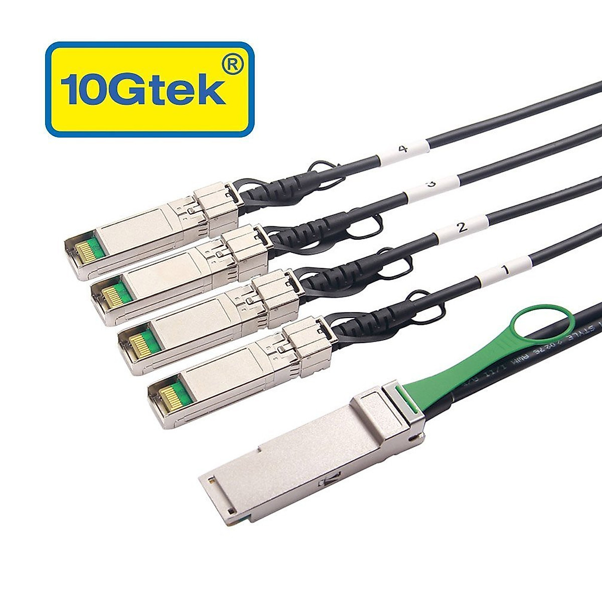 40G QSFP+ to 4xSFP+ Breakout DAC - 40GBASE-CR4 Passive Direct Attach Copper Twinax QSFP to SFP Cable for Juniper QFX-QSFP-DACBO-1M Devices, 1-Meter(3.3ft)