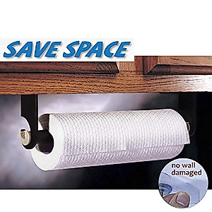 ORLESS Adhesive Paper Towel Holder Under Cabinet & Wall Mount, No Drilling Suitable for Kitchen Bathroom - Black