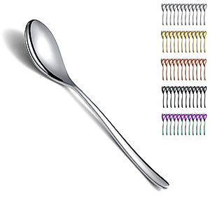Kyraton Dinner Spoons Set of 12 Pieces, 8" Stainless Steel Table Spoons, Soup Spoons, Spoons Silverware Set, Dishwasher Safe