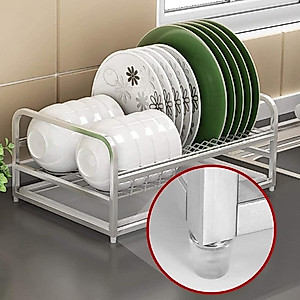 Plate Rack Draining Dish Rack Stainless Steel Single-layer Dish Rack Movable Kitchen Utensils Drain Dish Rack Drain Rack Dish Rack Pan Plate Holder
