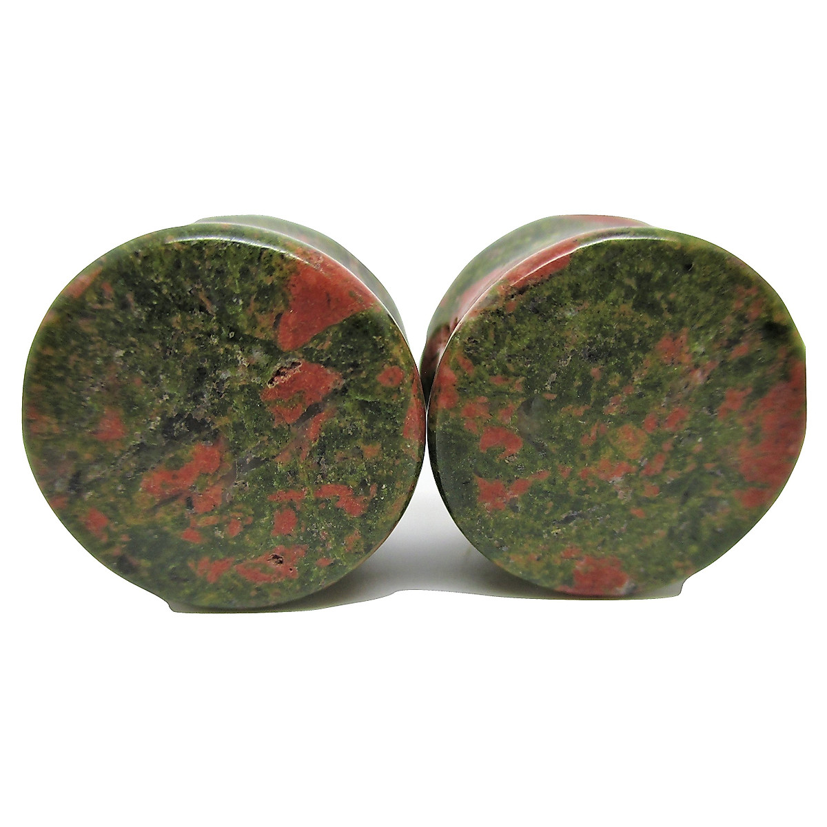 Pierced Republic Mossy Stone Ear Plugs - Double Flared Gauges - 7 Sizes - Pair (0 Gauge (8mm))