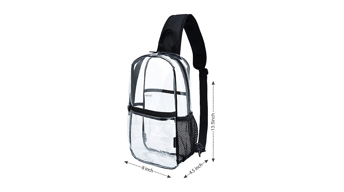 Clear Sling Bag for Women - Waterproof Transparent Crossbody Backpack
