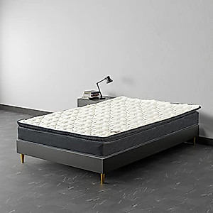 Continental Sleep 9-Inch Foam Encased Pillowtop Pocketed Coil Innerspring Fully Assembled Mattress, Good for The Back, King, White