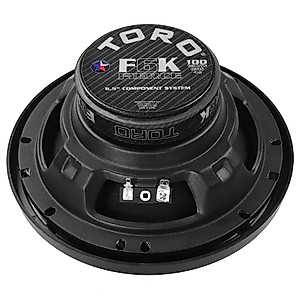 TORO TECH – F6K, 6.5 Inch Component Car Speaker Set - 200 Watt MAX / 100 Watts RMS, 13mm Ferro Fluid Tweeters, 4 Ohm, 1” KSV Voice Coils. Two Speakers, 2 Tweeters, 2 Crossovers, 2 Grills(Sold As Pair)