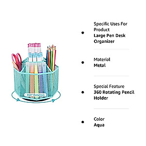 Cute Rotate Art Supply Organizer, Colored Pencil Holder - Art Caddy Accessories Carousel, Spinning Desk Office Supplies Storage for Home, Office, Classroom & Art Studio - Green