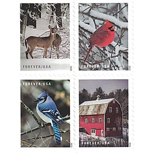 USPS Forever Stamps Winter Scenes - Book of 20 Postage Stamps