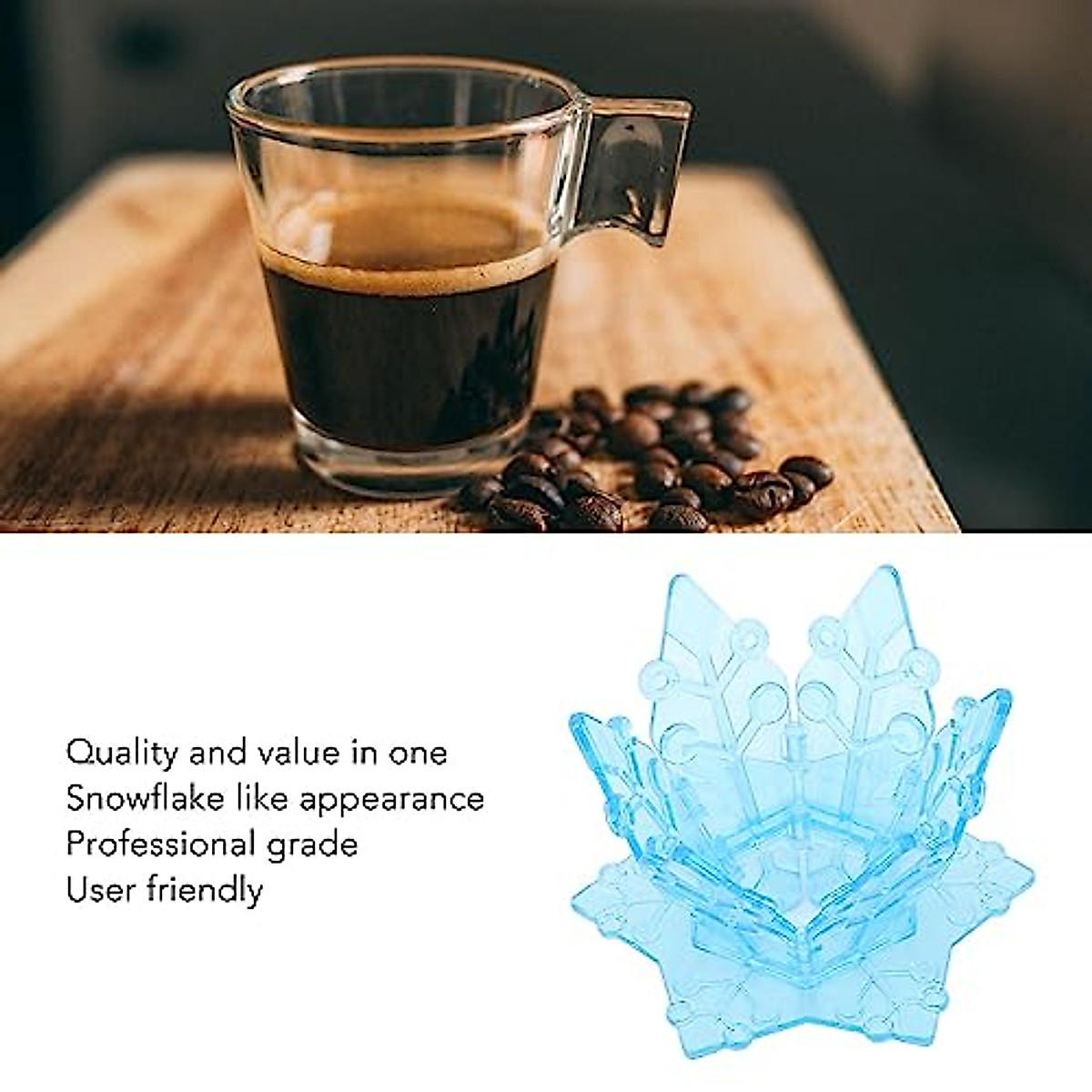 Pour over Coffee Dripper, Food Grade PP Coffee Filter Easy to Use Reusable for Drinking (Blue)
