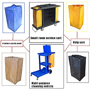 HYFT-HOME Replacement Janitorial Cart Bag,Waterproof High Capacity Thickened Housekeeping Commercial Janitorial Cleaning Cart Bag(16 x 11 x 27inches) (Black), One Size