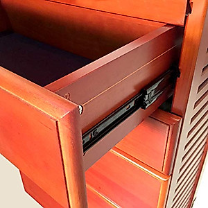 John Louis Home 12in deep Solid Wood Premier 5 Drawer Storage Tower Red Mahogany