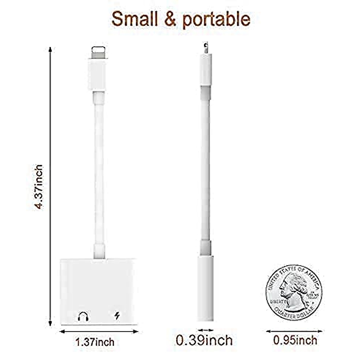 Apple MFi Certified 2 Pack Lightning to 3.5mm Headphones Jack Aprolink Adapter for iPhone Dongle 2 in 1 Charger and Aux Audio Splitter Adapter Compatible with iPhone 12 11 XS XR 8 7