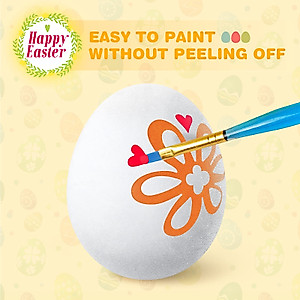 Easter White Eggs Painting Kit-Paintable Hanging Flocking Eggs with Rope, Doodle Kit for DIY Design, Easter Decoration, egg Hunts, Basket Fillers, Easter Gift,28PCS