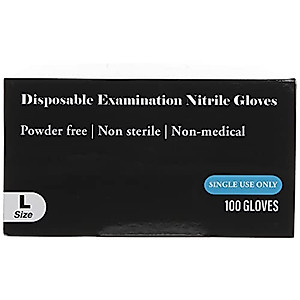 SereneLife Large Size Nitrile Disposable Latex & Powder Free Gloves - Great for Kitchens, Food Handling & Cleaning Supplies - Soft & Comfortable fit - Vinyl & Nitrile blend - 100 Pack