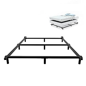 AMOBRO Bed Frame Queen Size, Easy Assembly Metal Queen Bed Frame for Boxspring and Mattress, 7 Inchs Heavy Duty 9 Legs Support Base Tool-Free