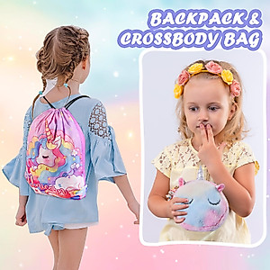 Healemo Unicorns Birthday Gift for Girl - Birthday Gift Box for 4-6 5 6-8 Year Old Toddler Girl, Unicorns Gift Toys Age 6-8 Basket, Unique Ideas Gift for Daughter, Unicorns Blanket (Pink)