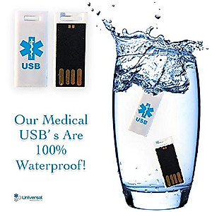 2 GB Medical Alert USB – Fits Elite, Messenger and Hologram USB Bracelets and USB INFORMER Dog Tag Silencer