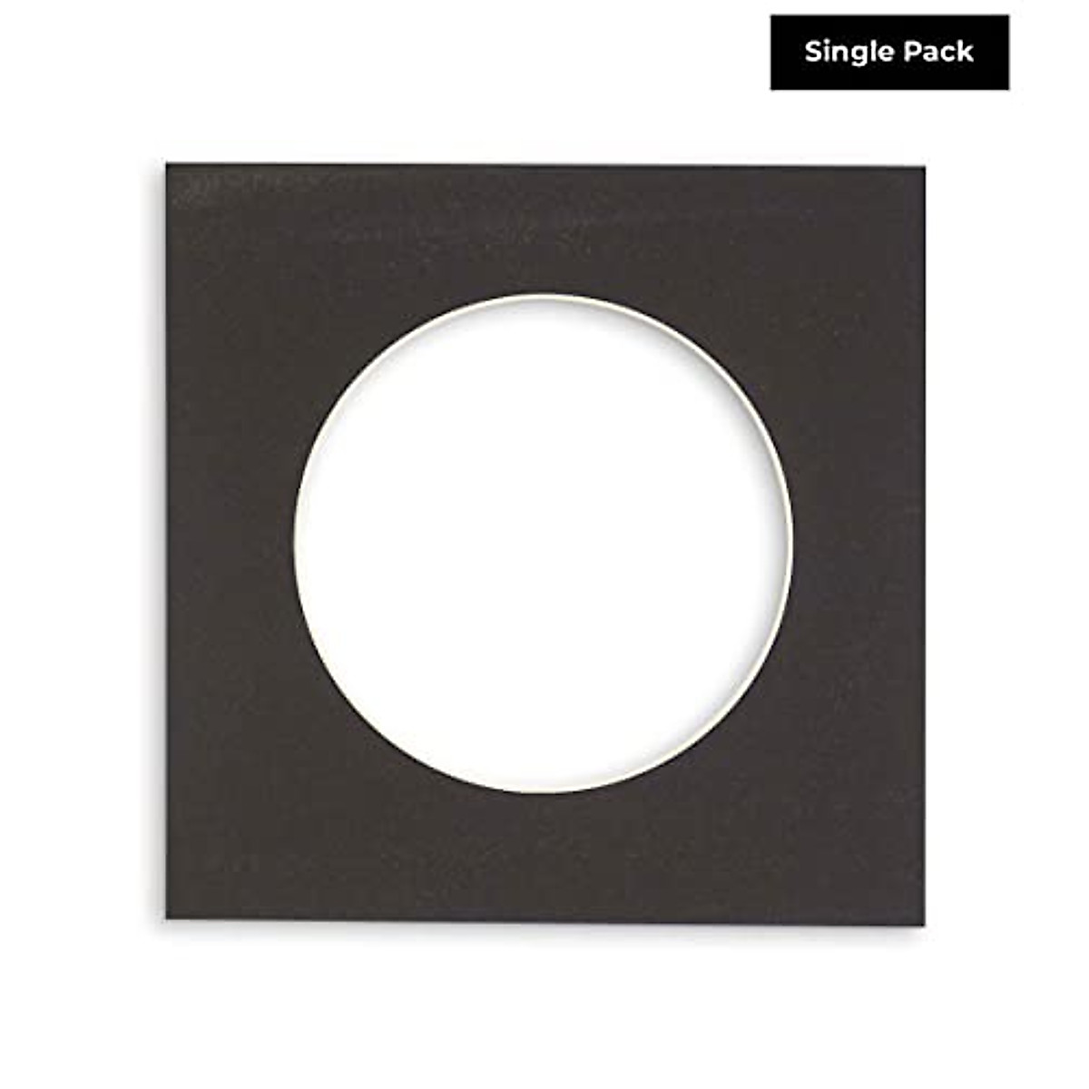 19x19 Mat Bevel Cut for 15x15 Photos - Precut Black Circle Shaped Photo Mat Board Opening - Acid Free Matte to Protect Your Pictures - Bevel Cut for Family Photos, Pack of 1 Matboard Show Kit With