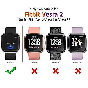[6 Pack] Mugust Screen Protector Compatible with Fitbit Versa 2 Case, TPU Plated Full Around Protective Case Cover (Black, Space Gray, Silver, Rose Gold, Rose Pink, Clear)
