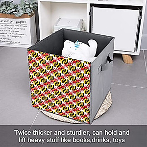 Maryland Flag Large Cubes Storage Bins Collapsible Canvas Storage Box Closet Organizers for Shelves
