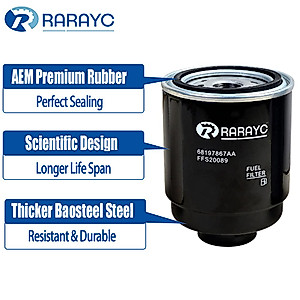 Fuel Filter Water Separator Set 6.7L Cummins Diesel | Replacement for 2013-2018 Dodge Ram 2500 3500 4500 5500 | Replaces# 68197867AA, 68157291AA