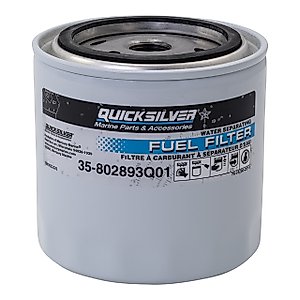 Quicksilver 802893Q01 Water Separating Fuel Filter for Mercury and Mariner Outboards and MerCruiser Stern Drive and Inboard Engines