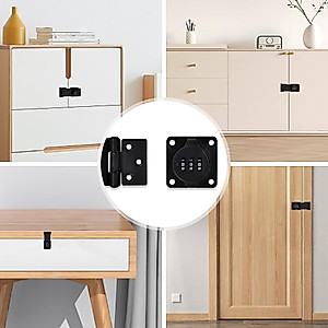 Cabinet Password Hasp Locks, Cabinet Password Hasp Locks for Wooden Cabinet 3-Digit Password Code, Anti-Theft Household Security Combination Hasp Latch Lock Twist Knob Drawer Cupboard Locker