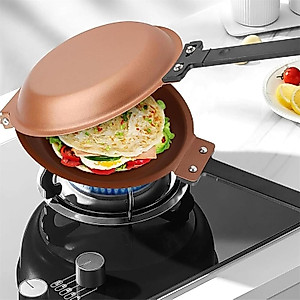 Flip Master Pancake Pan, Flipmaster Pancake Pan, Flipmaster Pan, Double Side Frying Pan, Reversible Pan Pancake Maker Steel Flip Fry Pan Non-stick Easy Flip, Pan for Fluffy Pancakes Omeletteand More