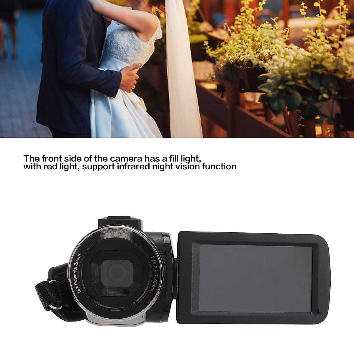 Digital Camera, 3.0 inch IPS Touch Screen Vlogging Camera USB Port Front Fill Light 48MP Image Resolution for Campus Records