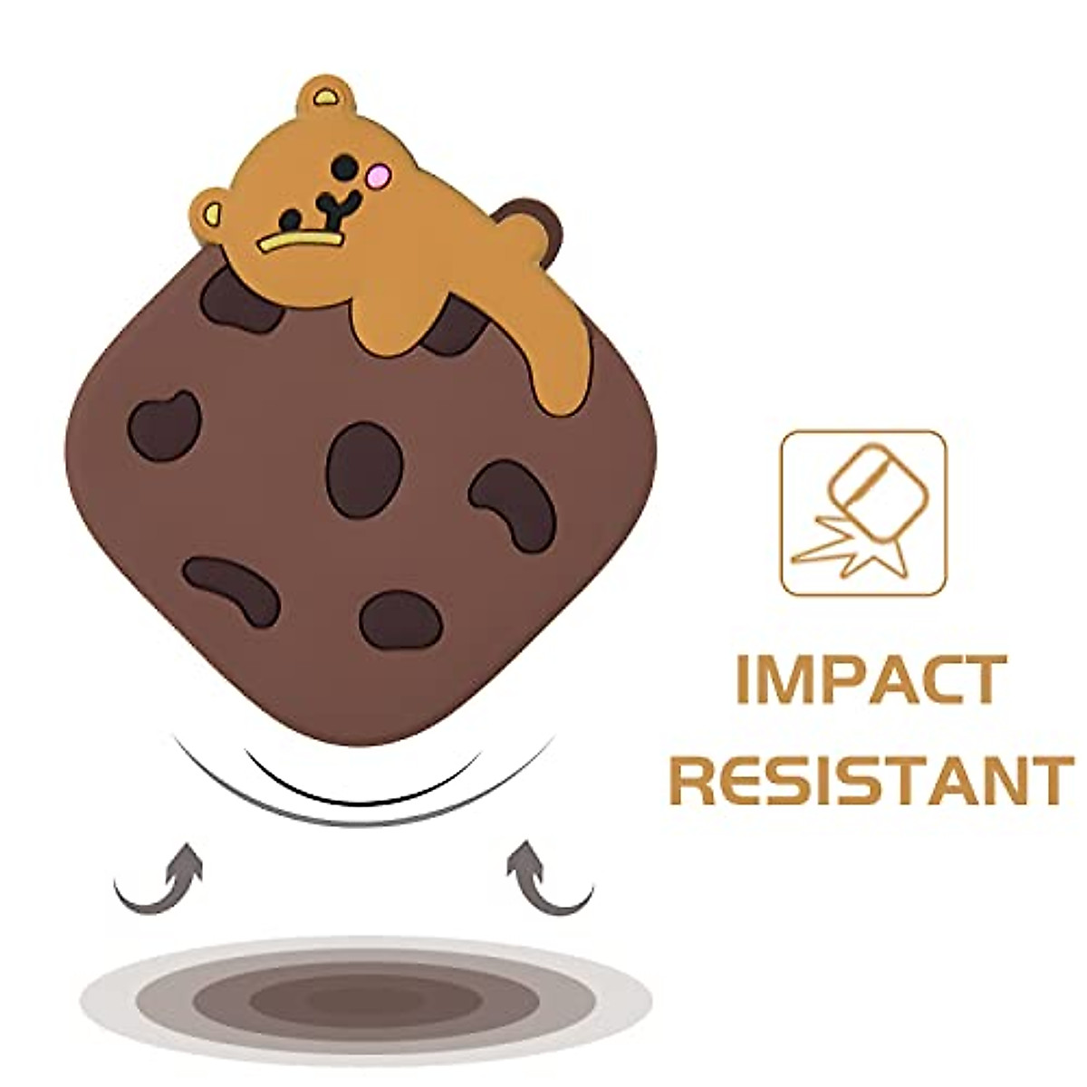 Powerbeats Pro Case, 3D Cute Cartoon Character Shockproof Protective Silicone Case Cover for Powerbeats Pro with Keychain for Girls Women Kids (Cookie Bear)