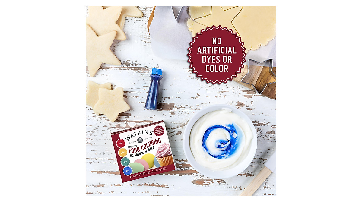 Watkins Assorted Food Coloring - Natural Colors for Baking & Decoration