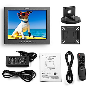 Eyoyo 12 Inch HDMI Monitor with BNC VGA AV HDMI Input 800x600 Portable 4:3 TFT LCD Mini HD Color Screen with Bulit-in Speaker