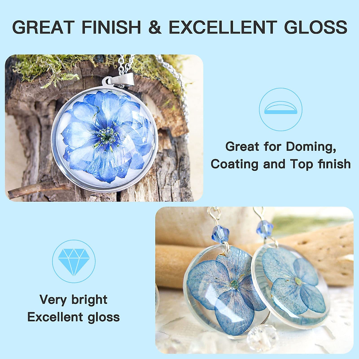 JDiction UV Resin, Upgrade 300g High Viscosity Hard UV Resin with Crystal Clear Resin Kit for Doming, Sealing, Coating, and Casting