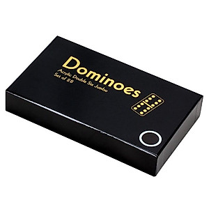 CHH 2408L-BLK Standard Double 6 Dominoes Game with Black Vinyl Case