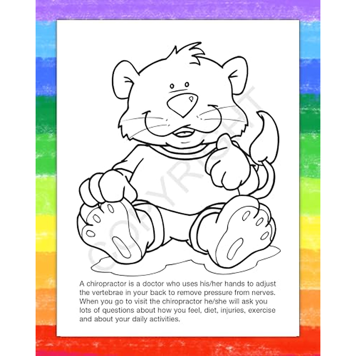 ZoCo - A Visit to The Chiropractor's Office - Educational Coloring Books (50 Bulk Pack, Without Crayons) - Chiropractor Supplies - Activities for Kids