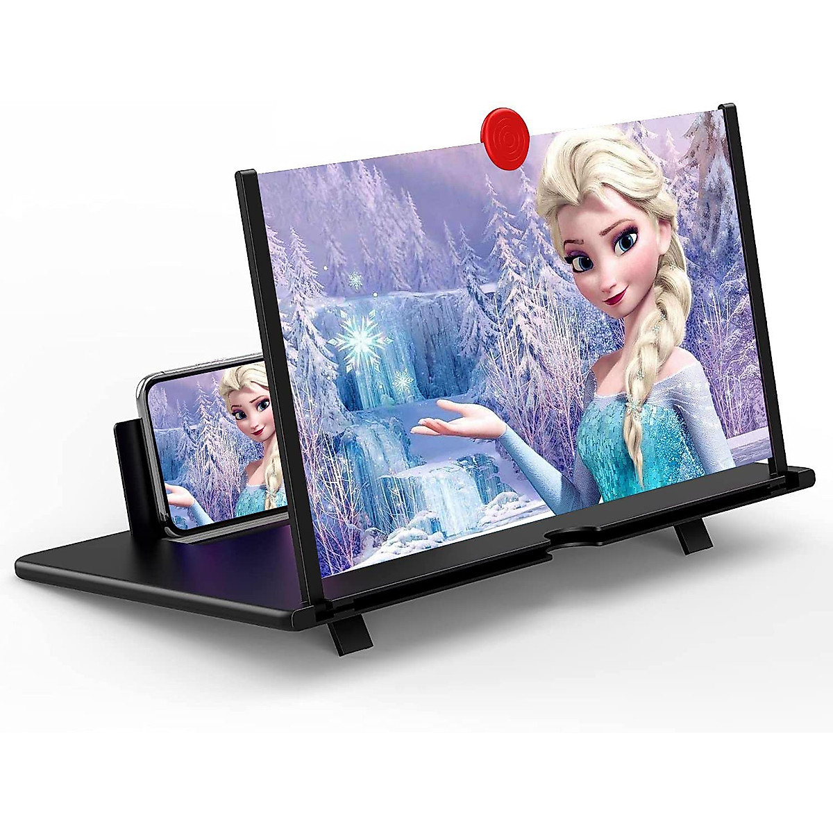 14" Screen Magnifier – 3D HD Cell Phone Magnifing Screen Enlarger Projector for Movies Videos and Gaming – Foldable Phone Stand Holder with Screen Amplifier Compatible with All Smartphones