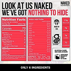 Clear Naked Whey Protein Isolate, Fruit Punch, 100% Iso Protein Powder, No GMOs or Artificial Sweeteners, Gluten-Free, Soy-Free - 30 Servings