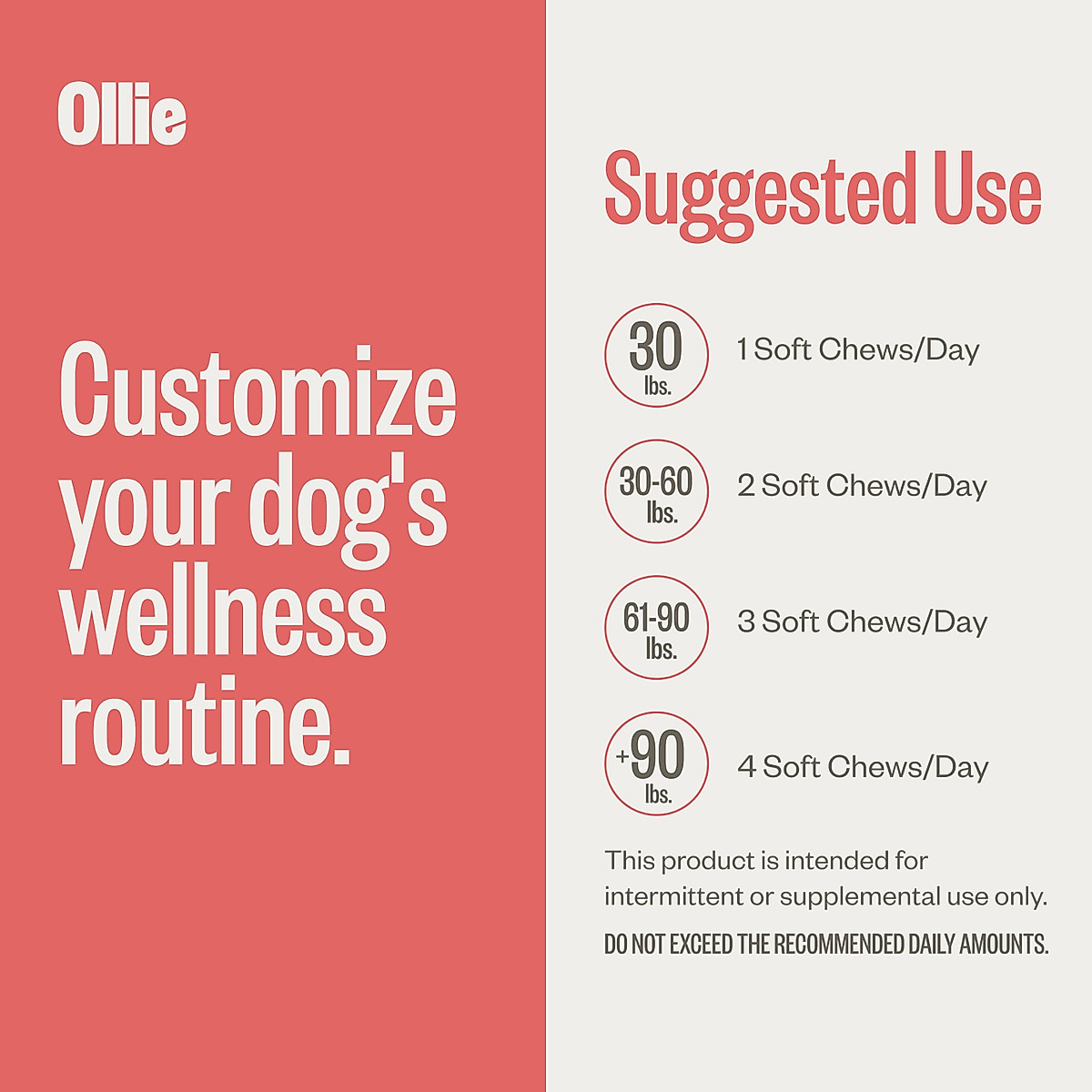 Ollie Chill Pills Calming Supplements for Dogs - Anxiety Relief for Dogs - Calming Bites for Dogs - Dog Melatonin - Dog Stress and Anxiety Relief - Calming Chews for Dogs - 60 Count Appx.
