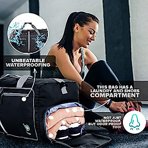 Bago Travel Duffel Bags for Traveling Women & Men- Foldable Weekender Bag - 60L 23" Medium Duffle Bag For Travel Camping Sports Hospital Bag - Packable Lightweight Overnight Luggage bag (Black)