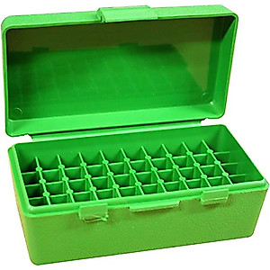 MTM 50 Round Flip-Top Ammo Box 41/44 Cal (Green) , 1.75"
