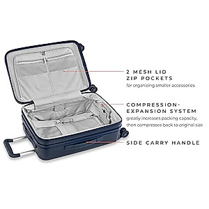 Briggs & Riley Sympatico Hardside Domestic Spinner Luggage, Matte Navy, 22-Inch Carry-On