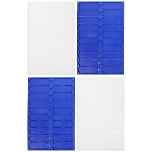 4pcs Microscope Slide Storage Plate - Each Plate 20 Slices Microscope Slide - Drying Storage Trays for Pathological Operation Cooler Microscope Slides (White/Blue)