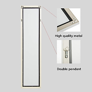 FANYUSHOW 47x12 Inch Long, Full Body,Full Length Wall Mirror for Bedroom Bathroom Living Room,White