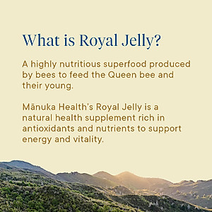 Manuka Health Royal Jelly Capsules, 1000mg NET - 365 Count (6-Month Supply) - Traditional Anti Aging Supplement from New Zealand