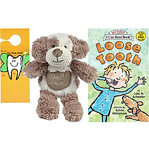 Maison Chic | Max The Puppy Tooth Fairy Pillow Stuffed Animal Plush Doll with Pocket | First Loose Tooth Toy | Door Hanger