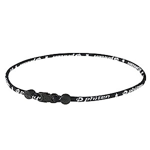 Phiten Titanium Classic Necklace - Sports Necklace with Aqua-Titanium Technology for Neck and Shoulder Tension - Elastomer Core with Micro Titanium Spheres - Black, 22 Inch