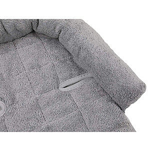 Long-Ci 2-in-1 Baby Insert Cushion Pad with Head Neck Body Support Pillow in Plush Terry for Newborn (Gray Beige)