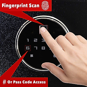 Intact Large Quick Access Biometric Fingerprint Gun Safe With Nex-Gen Full Keypad Module Tall